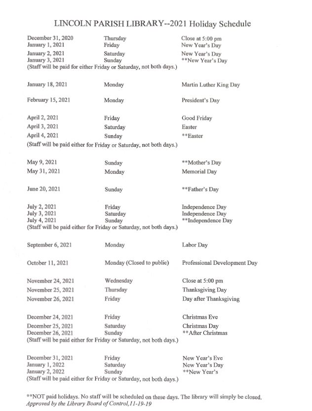 Board - Lincoln Parish Library